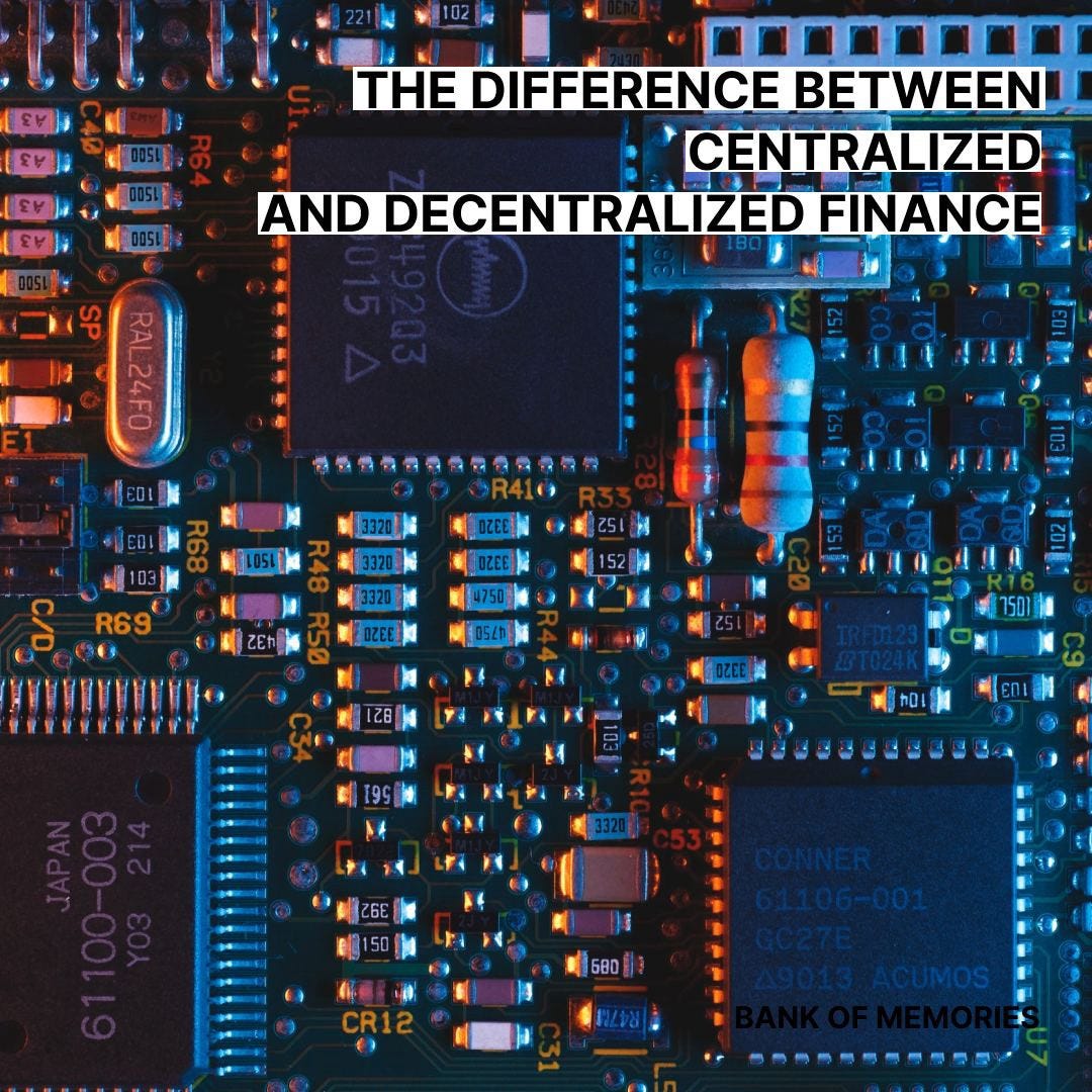 The difference between centralized and decentralized finance