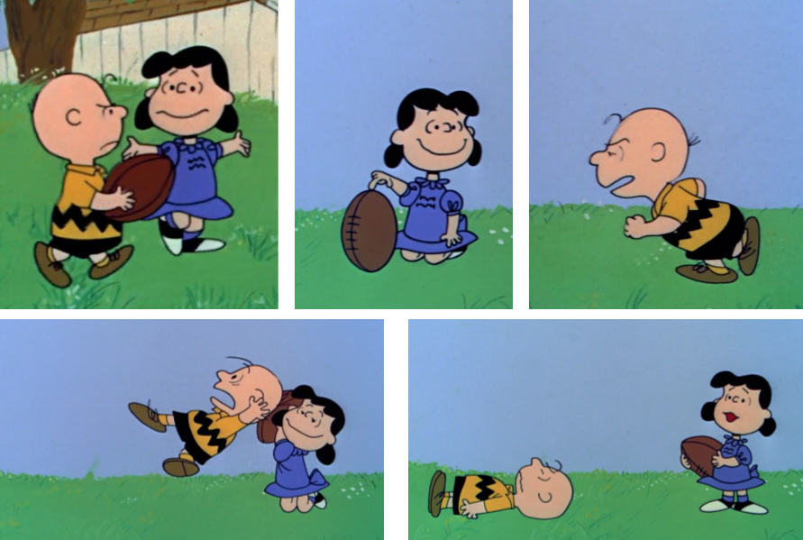 Hey Charlie Brown, come kick this football