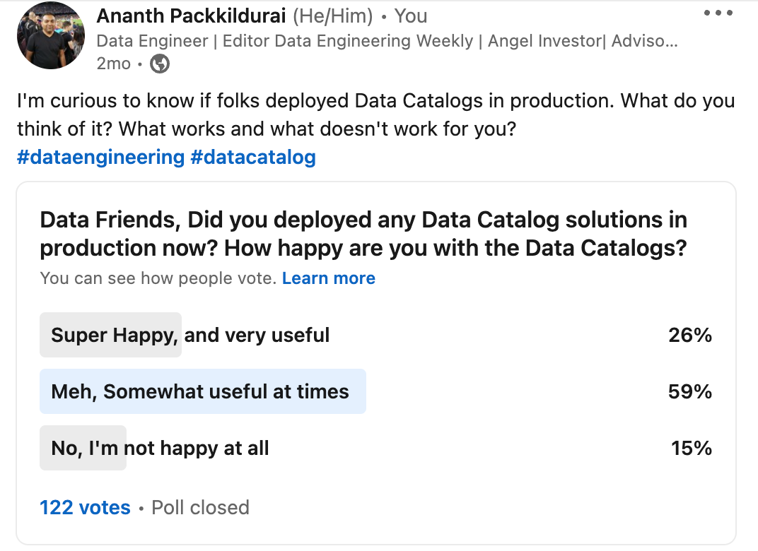 Data Catalog - A Broken Promise - by Ananth Packkildurai