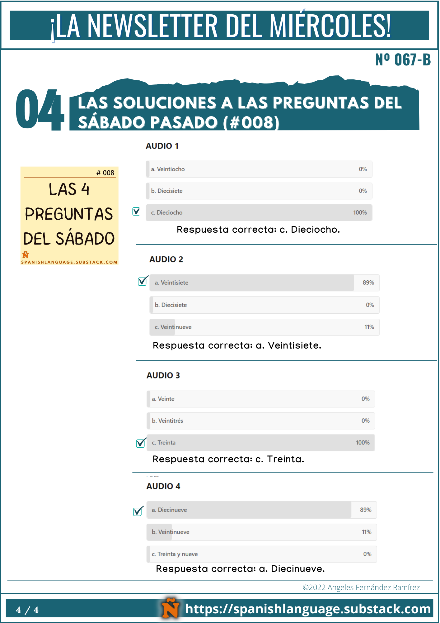 Wednesday’s Spanish Language Newsletter! (067-B)