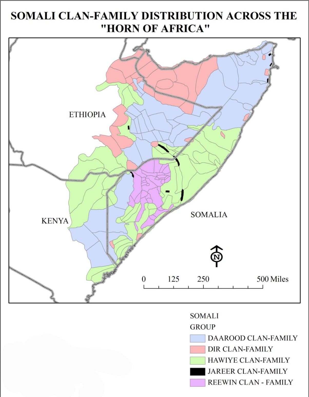 Hawiye clans and subclans lineage distribution