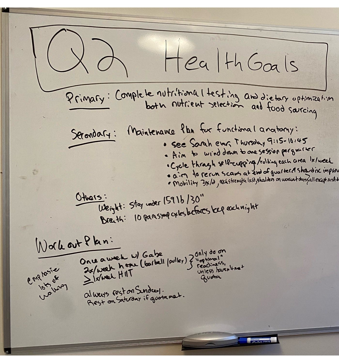 Quarterly Health Goals - by Chris Masterjohn, PhD