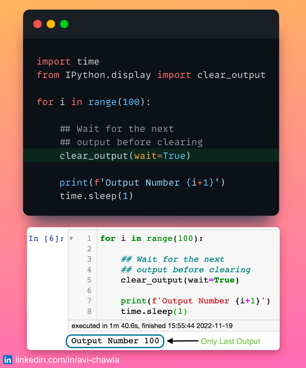 Clear Cell Output In Jupyter Notebook During Run-time