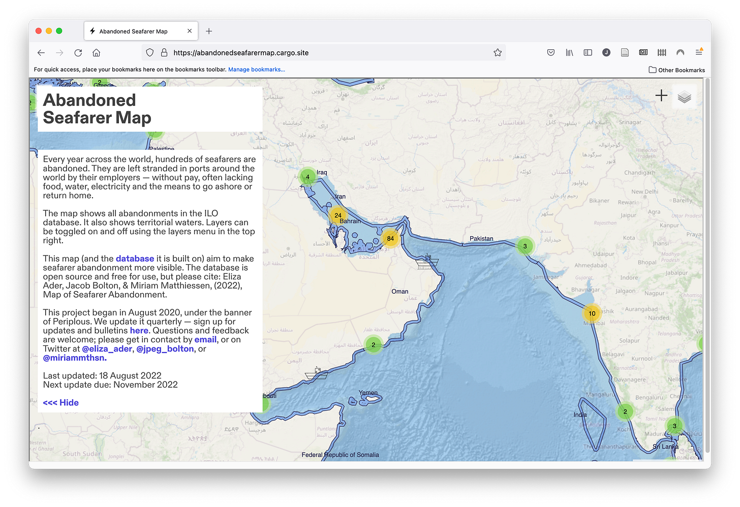 Launch of Abandoned Seafarer Map - Liquid Time