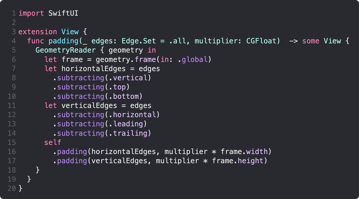 Create a View Modifier For Proportional Padding