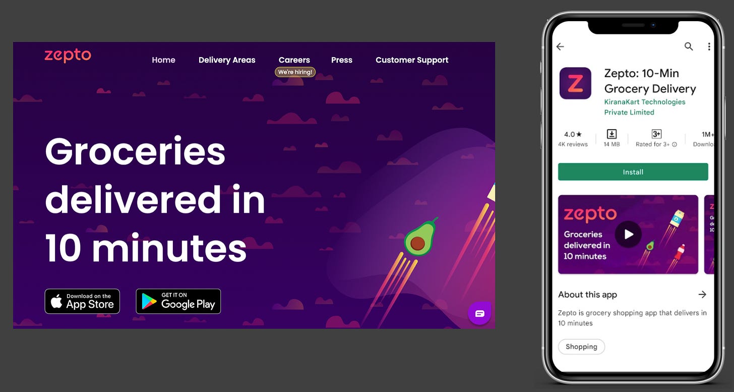 Zepto: Drive User Activation through USP