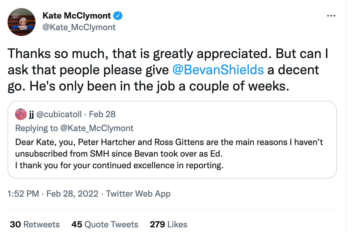 Is Bevan Shields' acknowledgement of error too little too late?