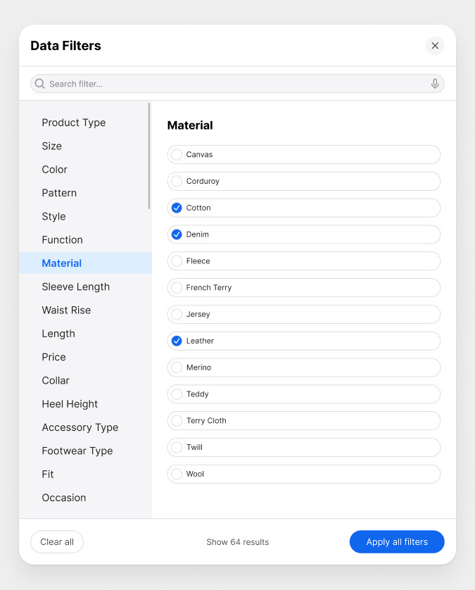 How to Handle a Filter UI with 100 Options - by Anthony