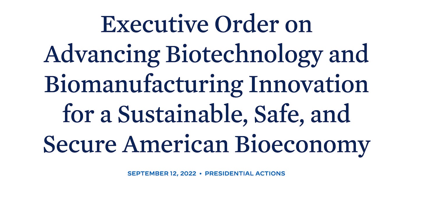 Biden's Executive Order on Advancing Biotechnology and Biomanufacturing ...