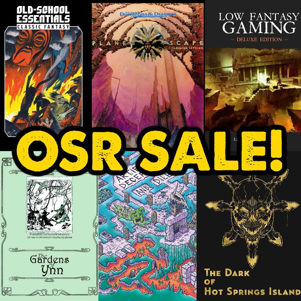 OSR Megasale on DriveThruRPG! - by Ben Milton