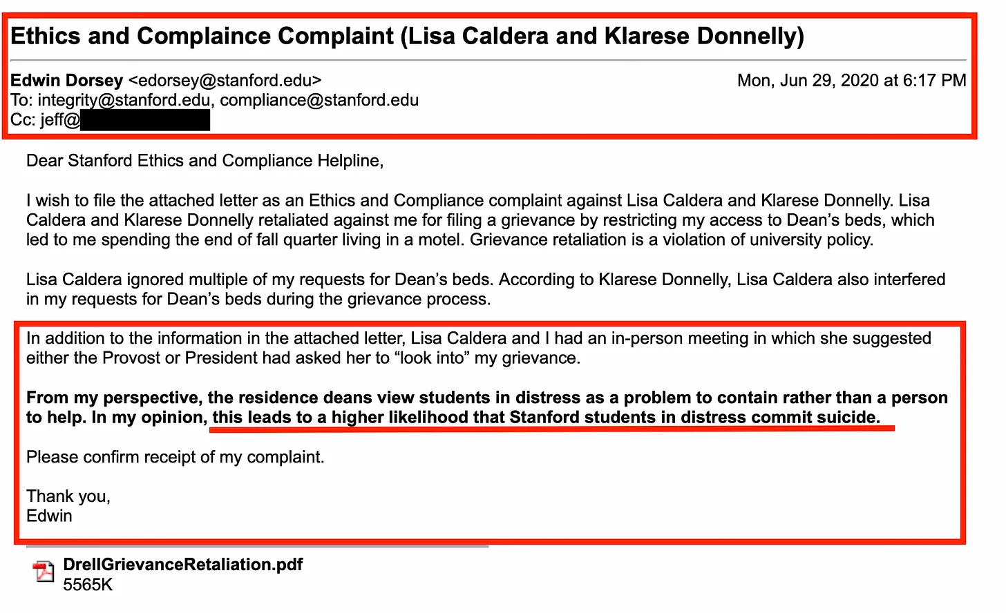 Stanford’s Disappearing Dean Lisa Caldera - by Edwin Dorsey