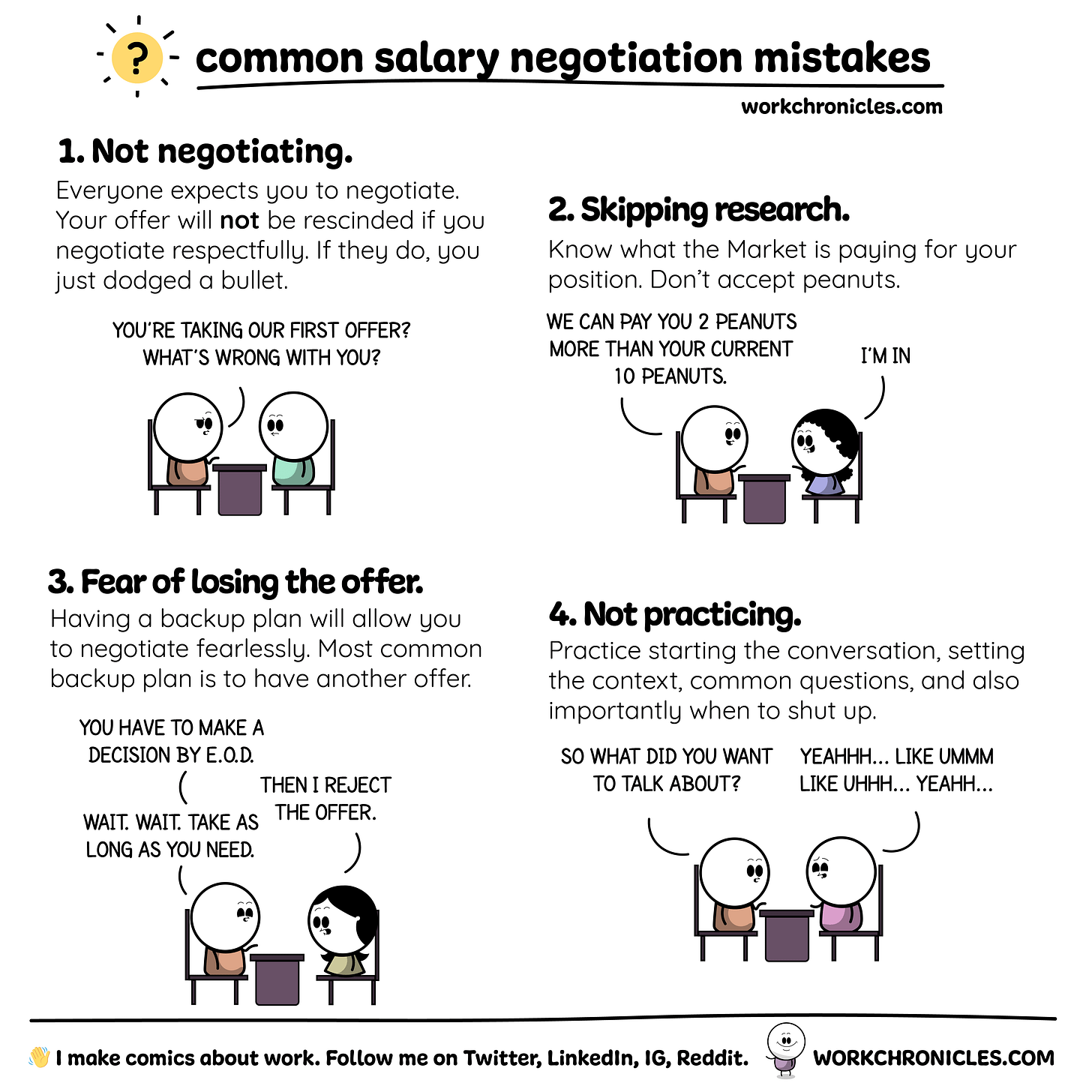 (comic) [serious] Common Salary Negotiation Mistakes