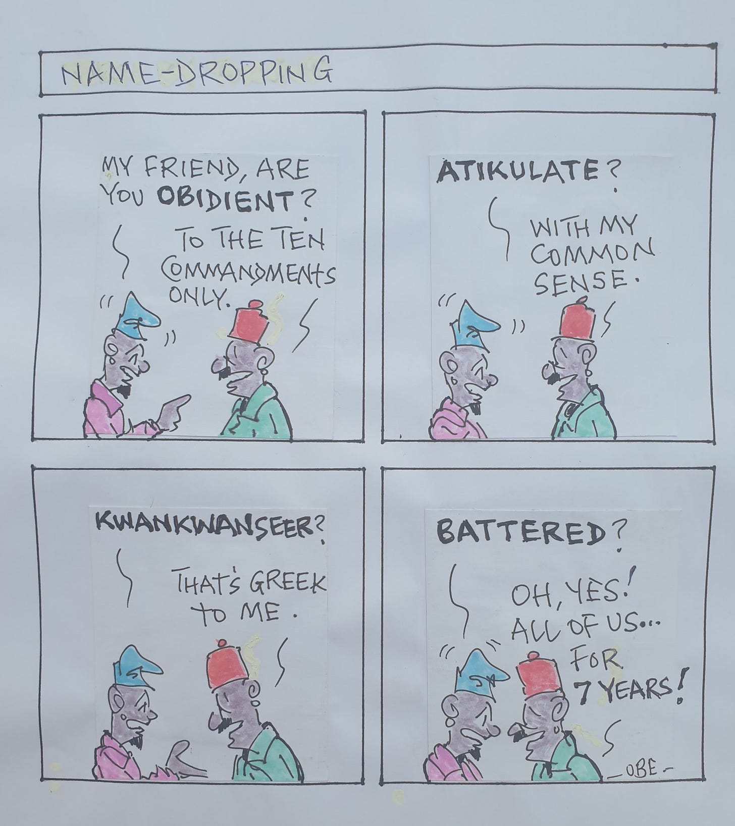 The CONmedians - by Obe Ess - Obe’s Newsletter