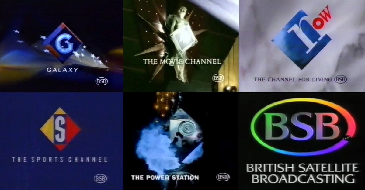 Galaxy TV & British Satellite Broadcasting (1990)