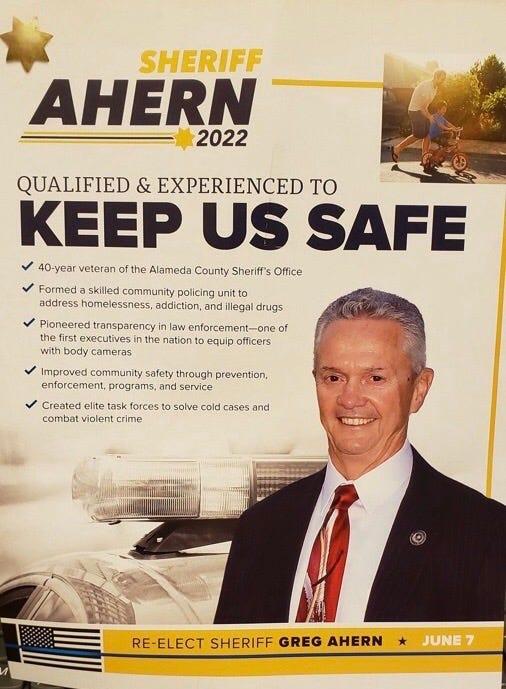 Sheriff Greg Ahern prominently features controversial 'Thin Blue Line ...