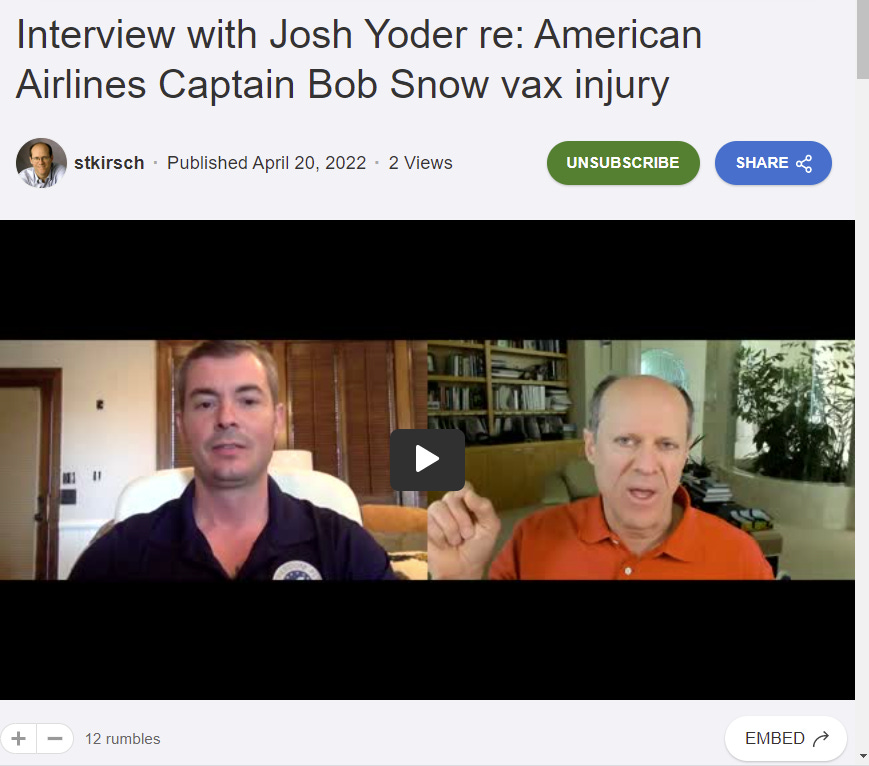 My interview with Josh Yoder about American pilot Bob Snow's cardiac ...