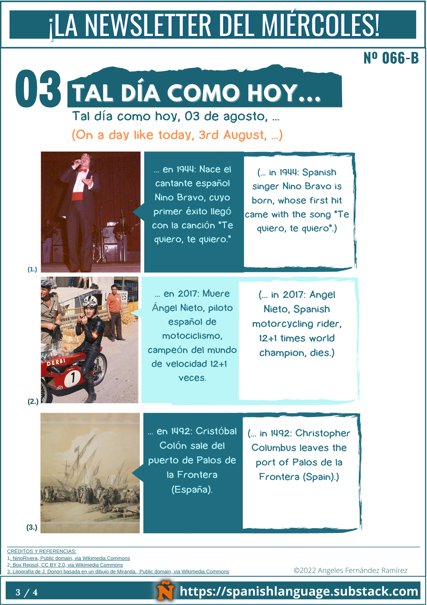 Wednesday’s Spanish Language Newsletter! (066-B)