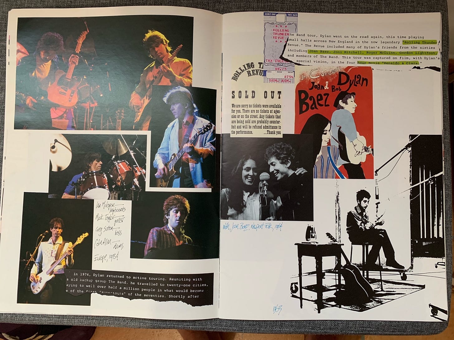 1984 Dylan/Santana Tour Program - by Ray Padgett