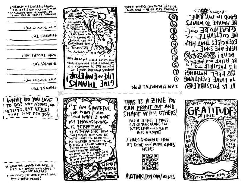 A gratitude zine - Austin Kleon