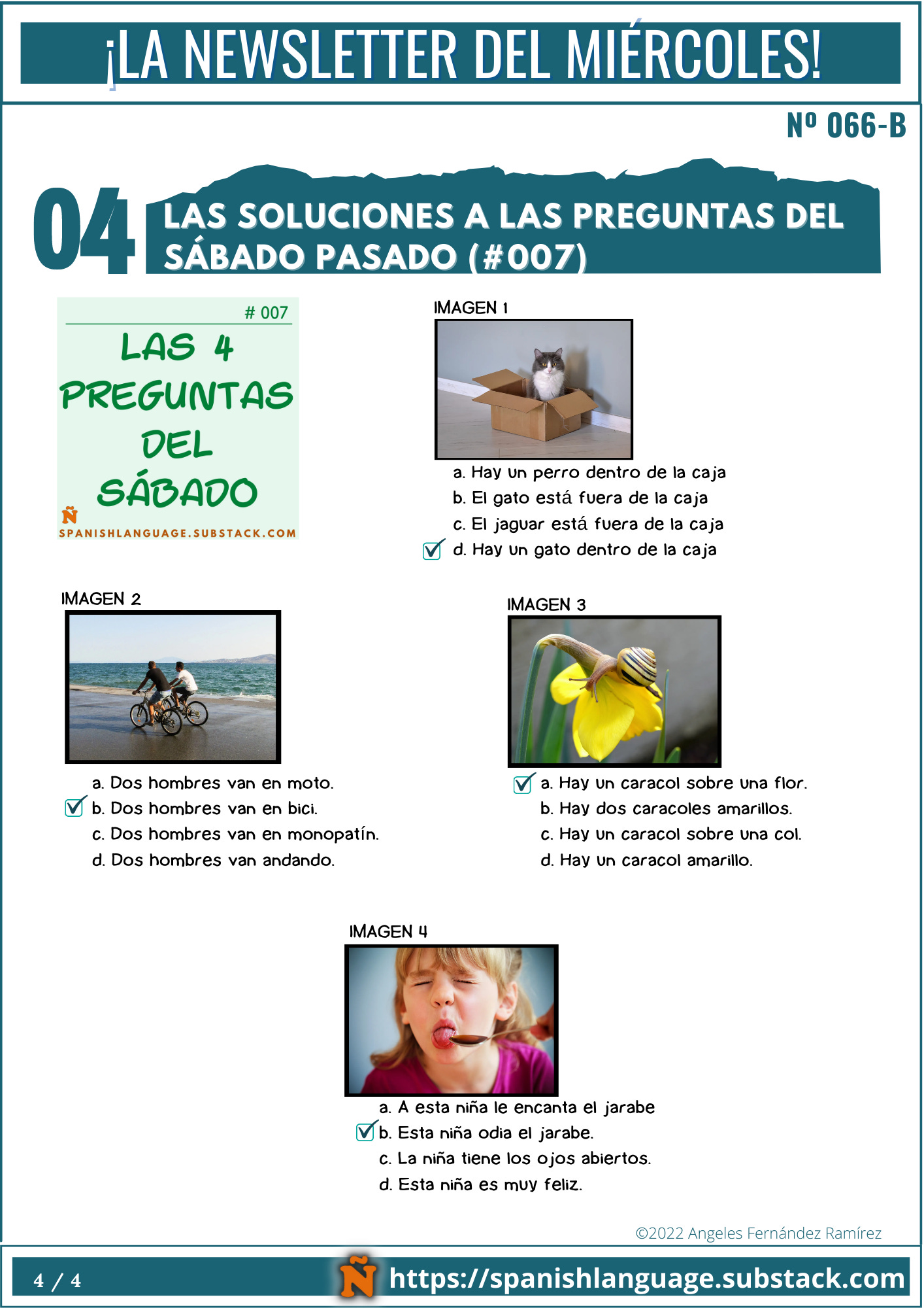 Wednesday’s Spanish Language Newsletter! (066-B)