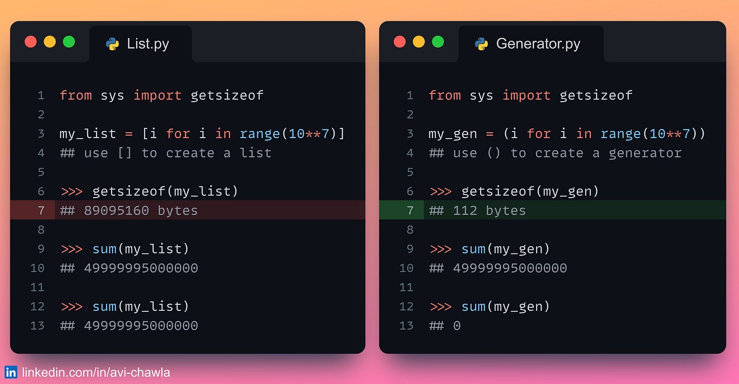 Save Memory With Python Generators By Avi Chawla