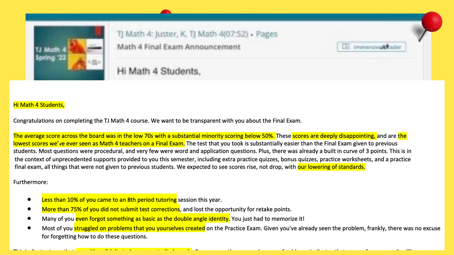 TJ Math Teachers Note 'Lowering of Standards' - Fairfax County ...