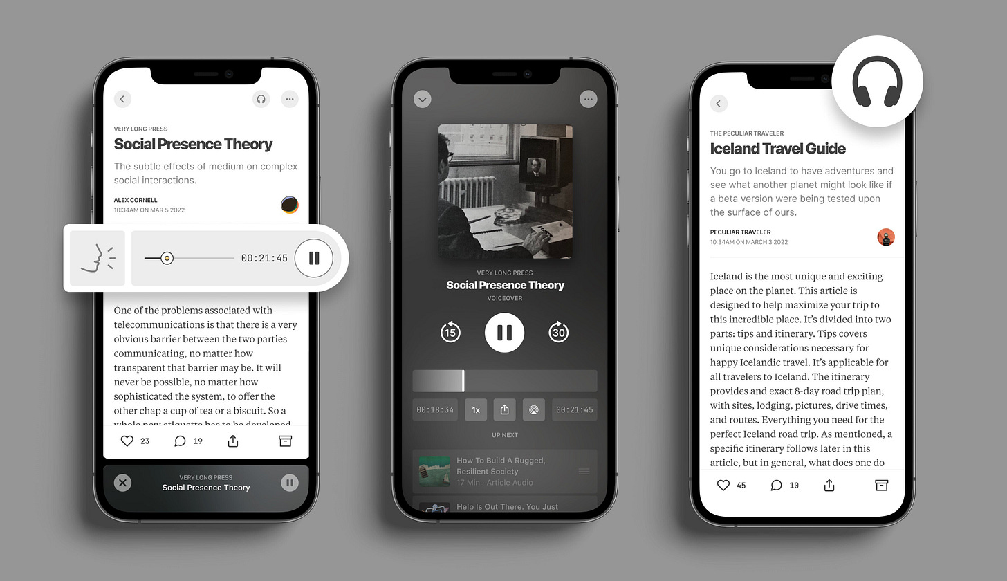 New ways to listen to writing on Substack - On Substack