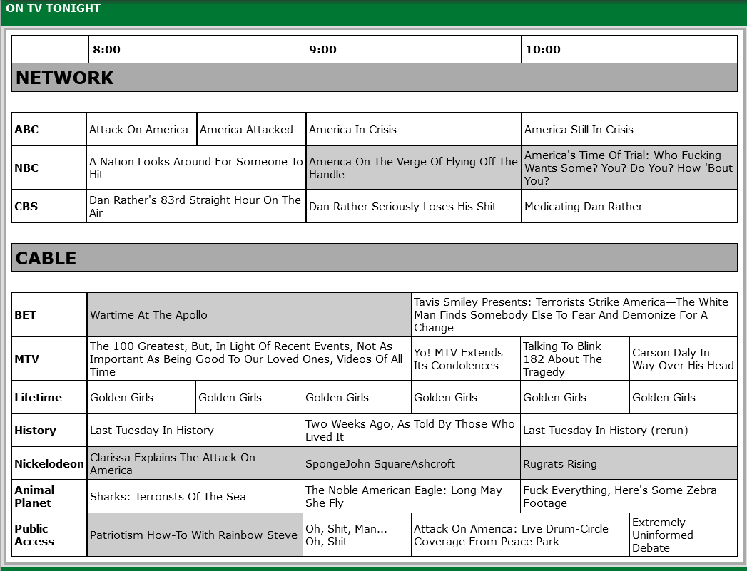 The Onion 9/11 issue, 20 years later - by James daSilva