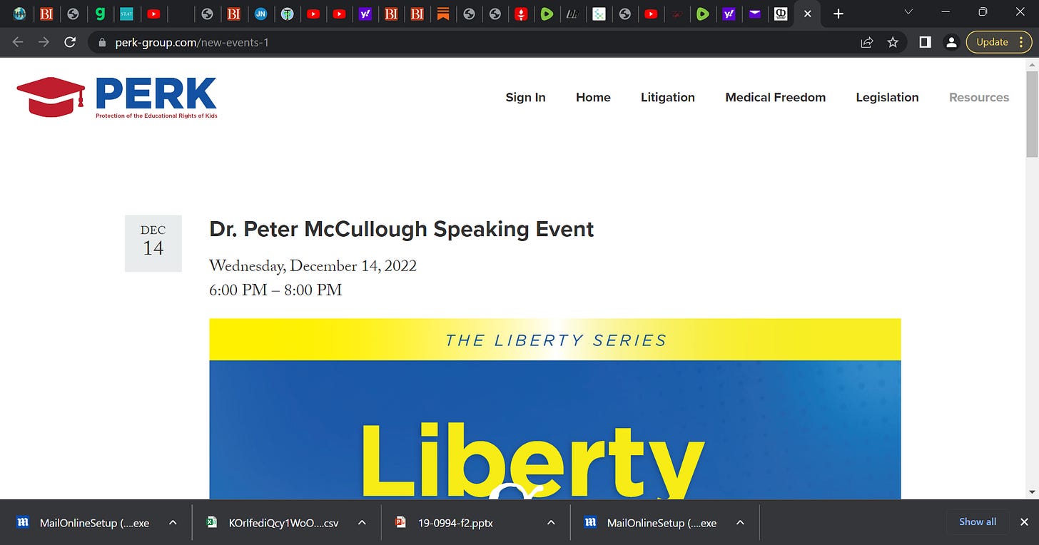 Dr. Peter McCullough and Mr. John Leake, if you can in California, join ... Dr. Peter McCullough and Mr. John Leake, if you can in California, join ...