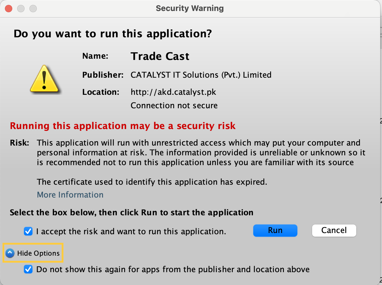 getting akd trade cast v3.7.7 to work on the latest java version on macOS