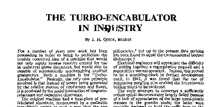 The Turbo Encabulator -- The best technobabble... ever.