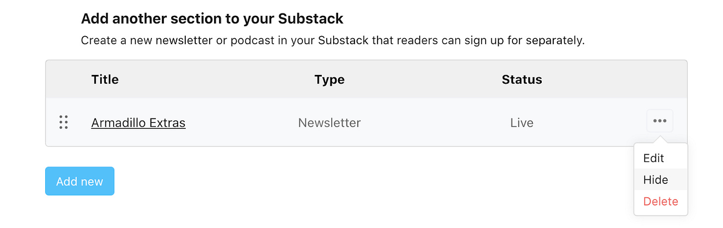 A guide to publication sections - On Substack