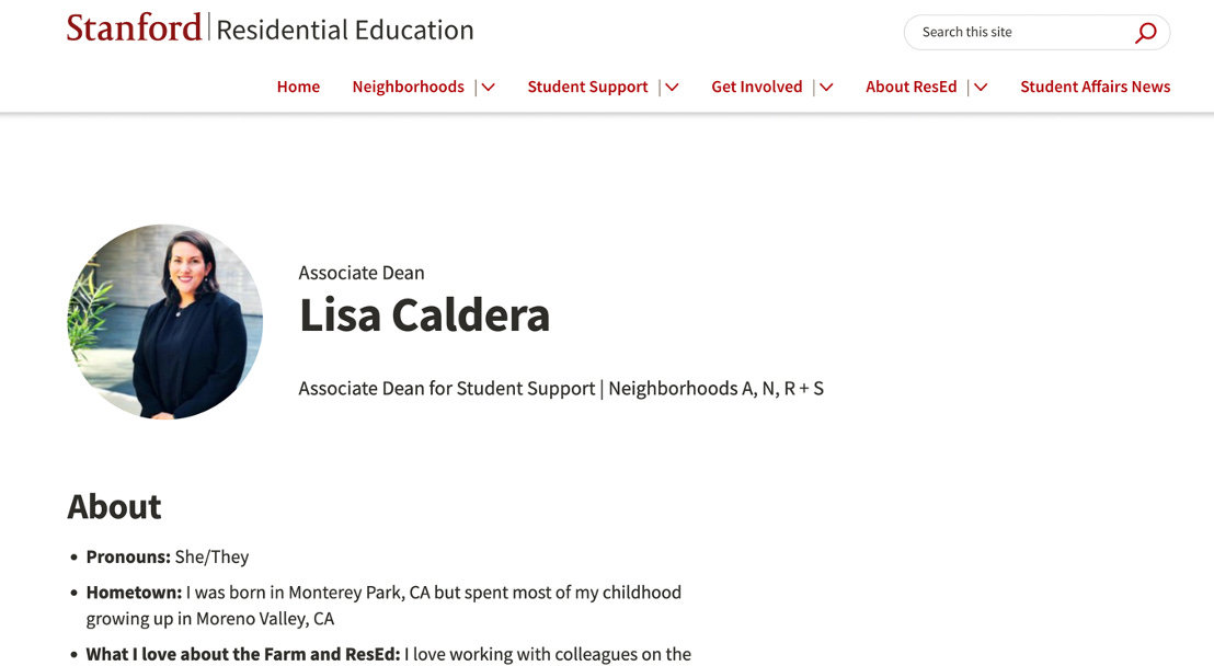 Stanford’s Disappearing Dean Lisa Caldera - by Edwin Dorsey