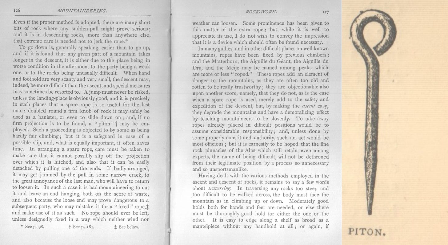 Climbing Pitons Early Evolution--part 1a--Origin of the term "piton ...