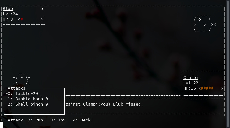 A new "Pokemon"-type game for the Command Line