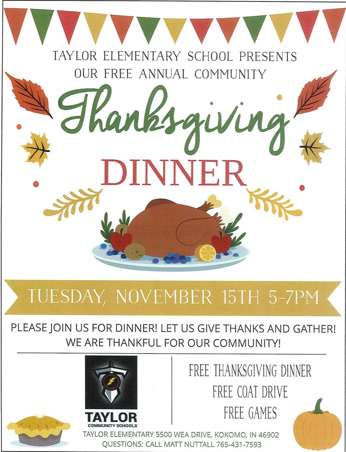 Taylor Elementary throwing a Thanksgiving bash