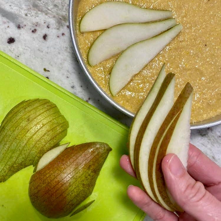 How to make Julia Turshen's Pear, Polenta + Almond Cake