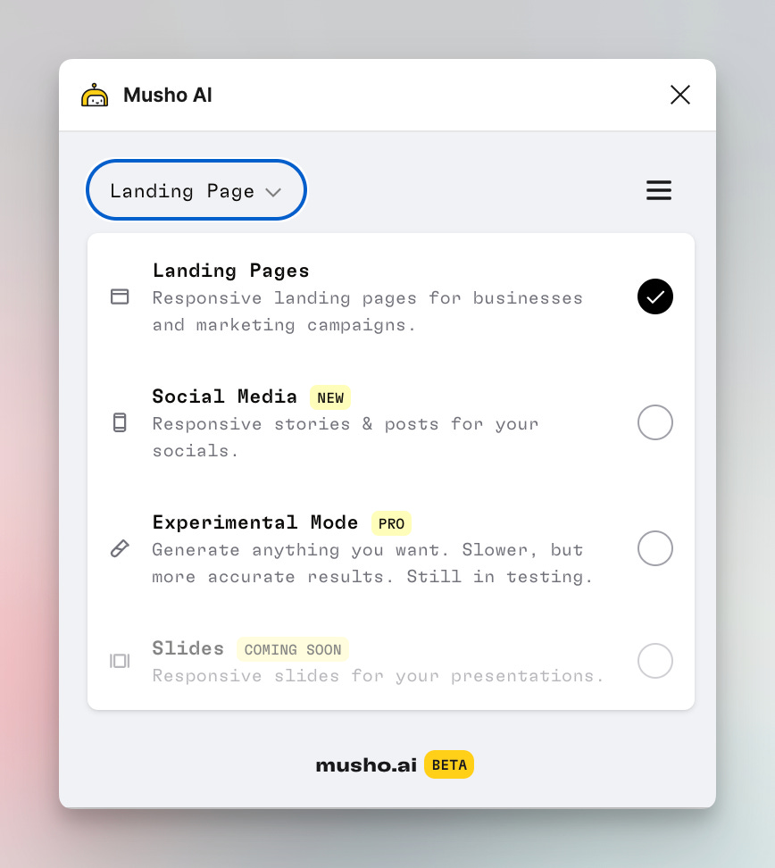 🐴 How To Use Musho AI To Generate UI - by Xinran Ma