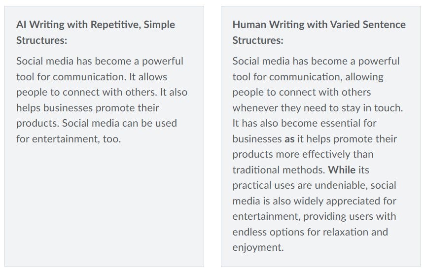 Recognizing AI Structures in Writing