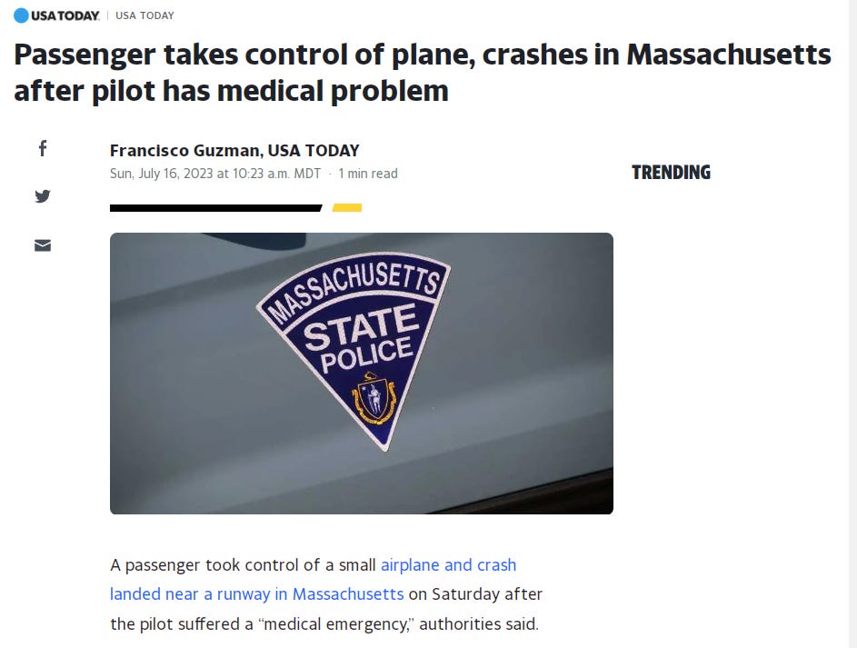 Pilot Incapacitation: Passenger Took Control of Small Plane, 2006 Piper ...