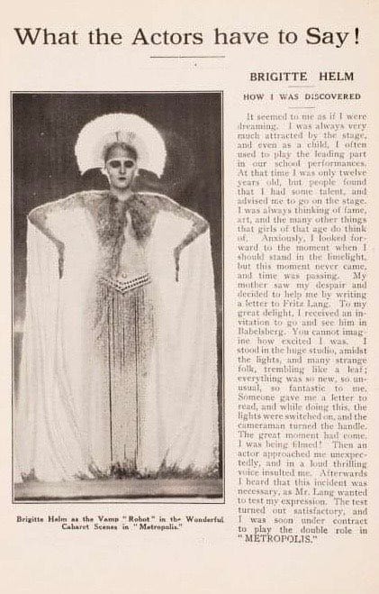 Brigitte Helm, Germany's Second Lady of Expressionist Horror