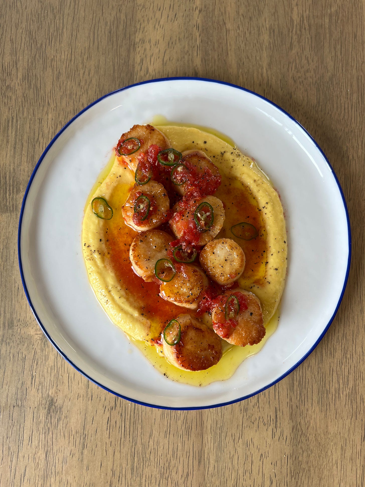 Corn puree and tomato vinaigrette - by Chuck Cruz - Chuck