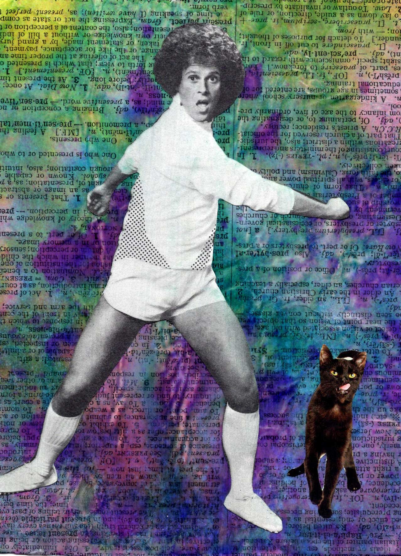 Richard Simmons exercising with cats - by Jen Russell
