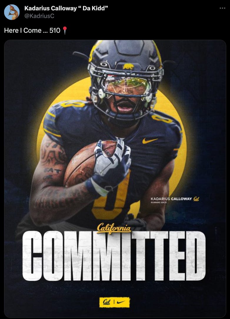 Cal stacks up their running back room, adding Kadarius Calloway from ...