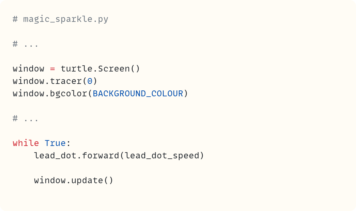 A Touch of Randomness Makes The Magic Sparkle • A Python `turtle` Animation