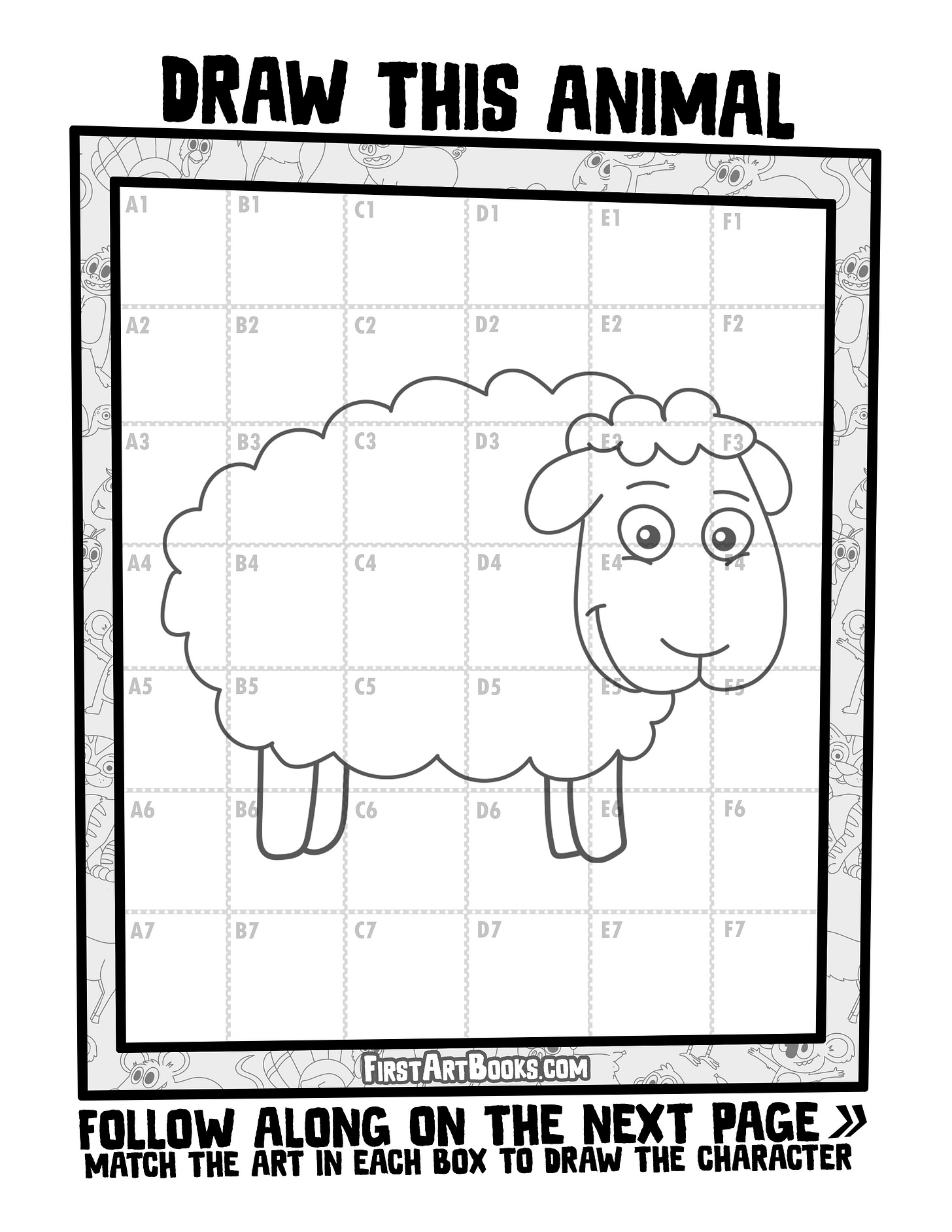 Free Activity Page: How To Draw A Sheep With The Grid Drawing Method ...