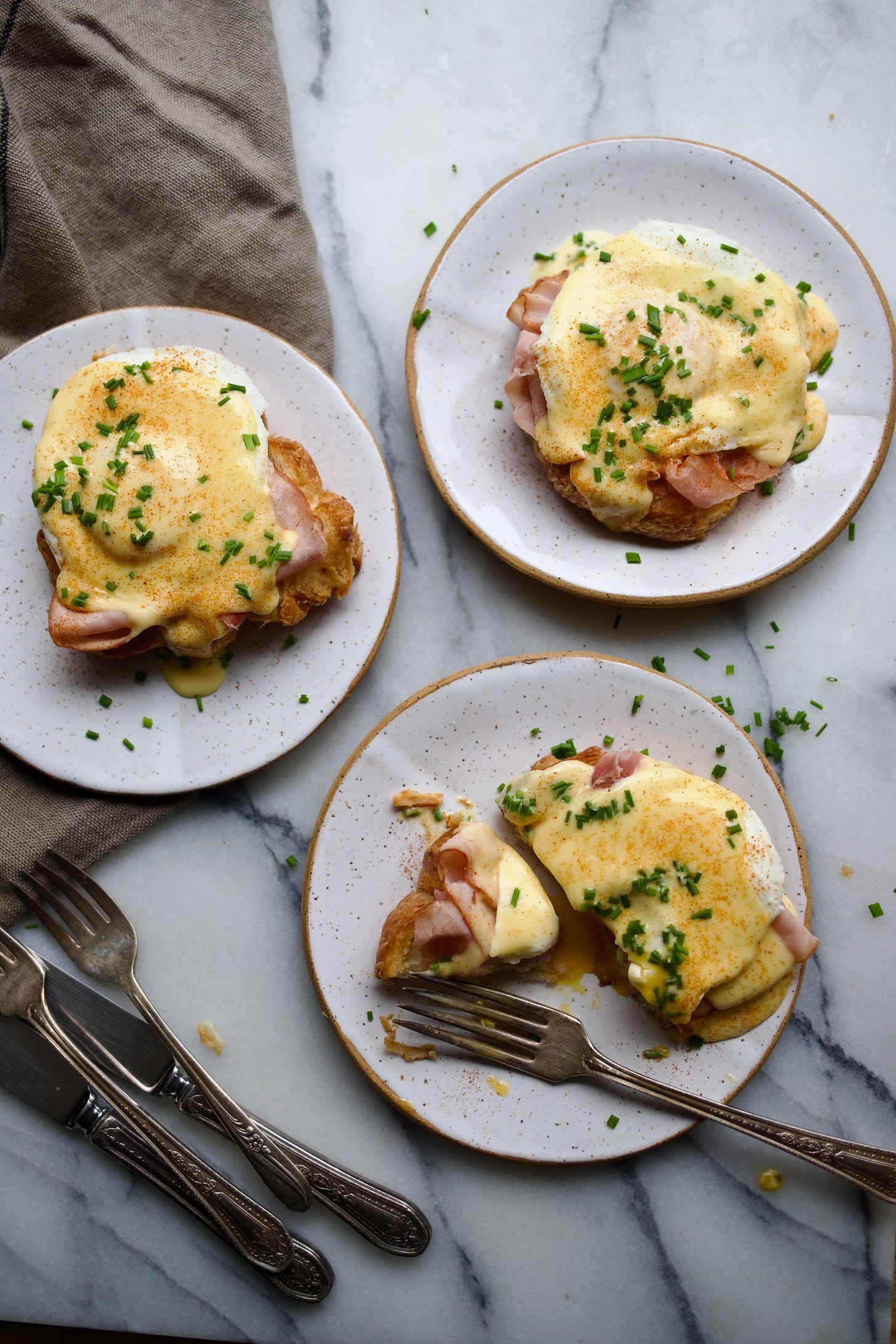 30-Minute Croissant Eggs Benedict - by Brooke Eliason