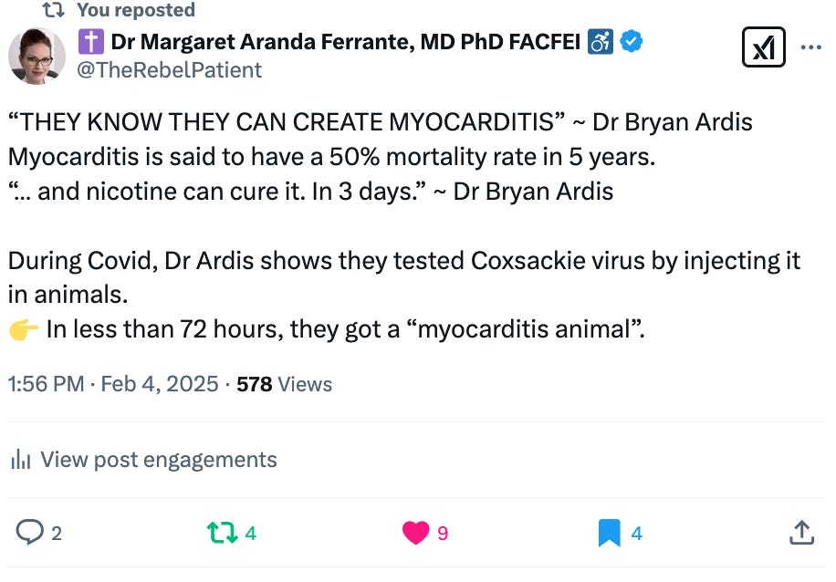 Nicotine Cures Myocarditis, by Dr. Bryan Ardis