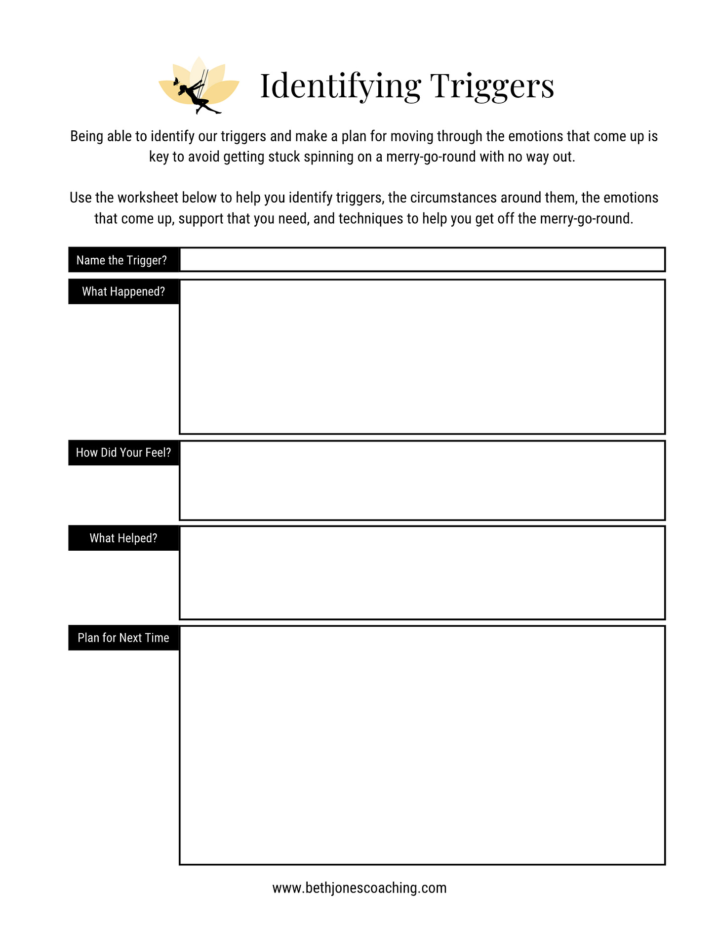 Download the Trigger Trackers & Daily Wellness Ideas Worksheets