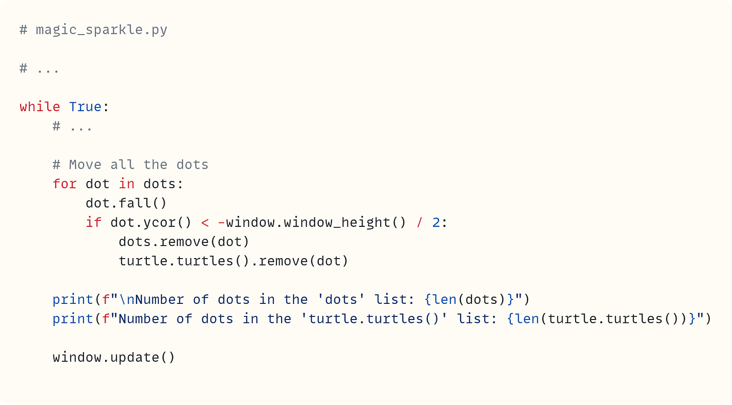 A Touch Of Randomness Makes The Magic Sparkle • A Python `turtle` Animation